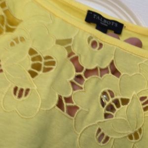 Talbots | Tops | Talbots 3x Yellow T Floral Embroidered Yellow Nwt ...